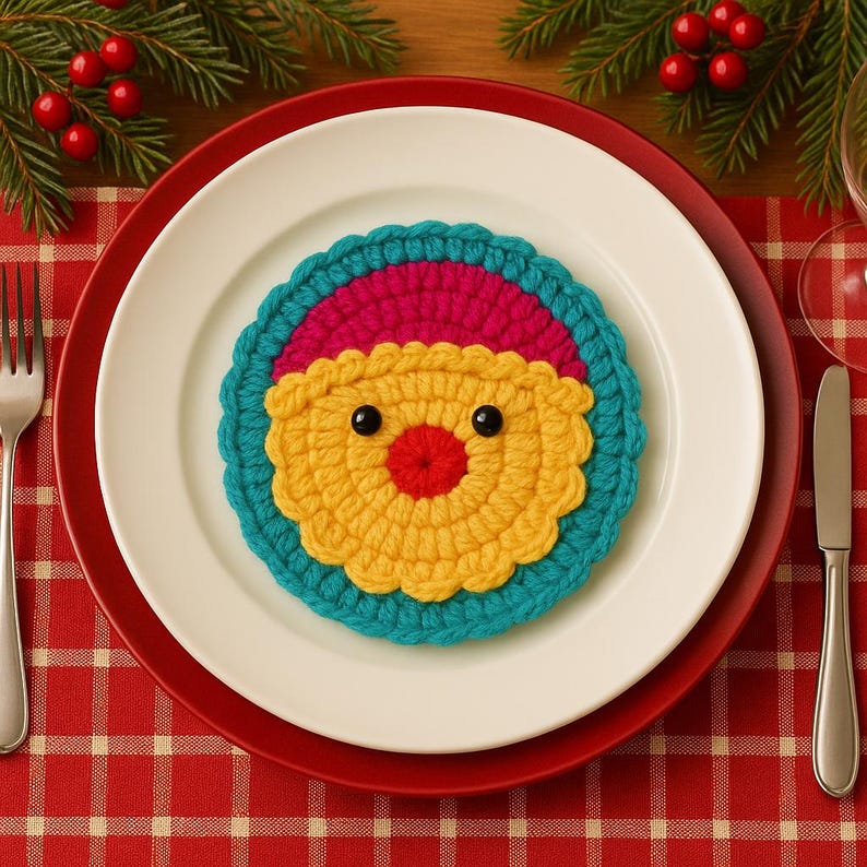 Santa Coaster Crochet Pattern | Christmas Coaster Pattern | Easy ...