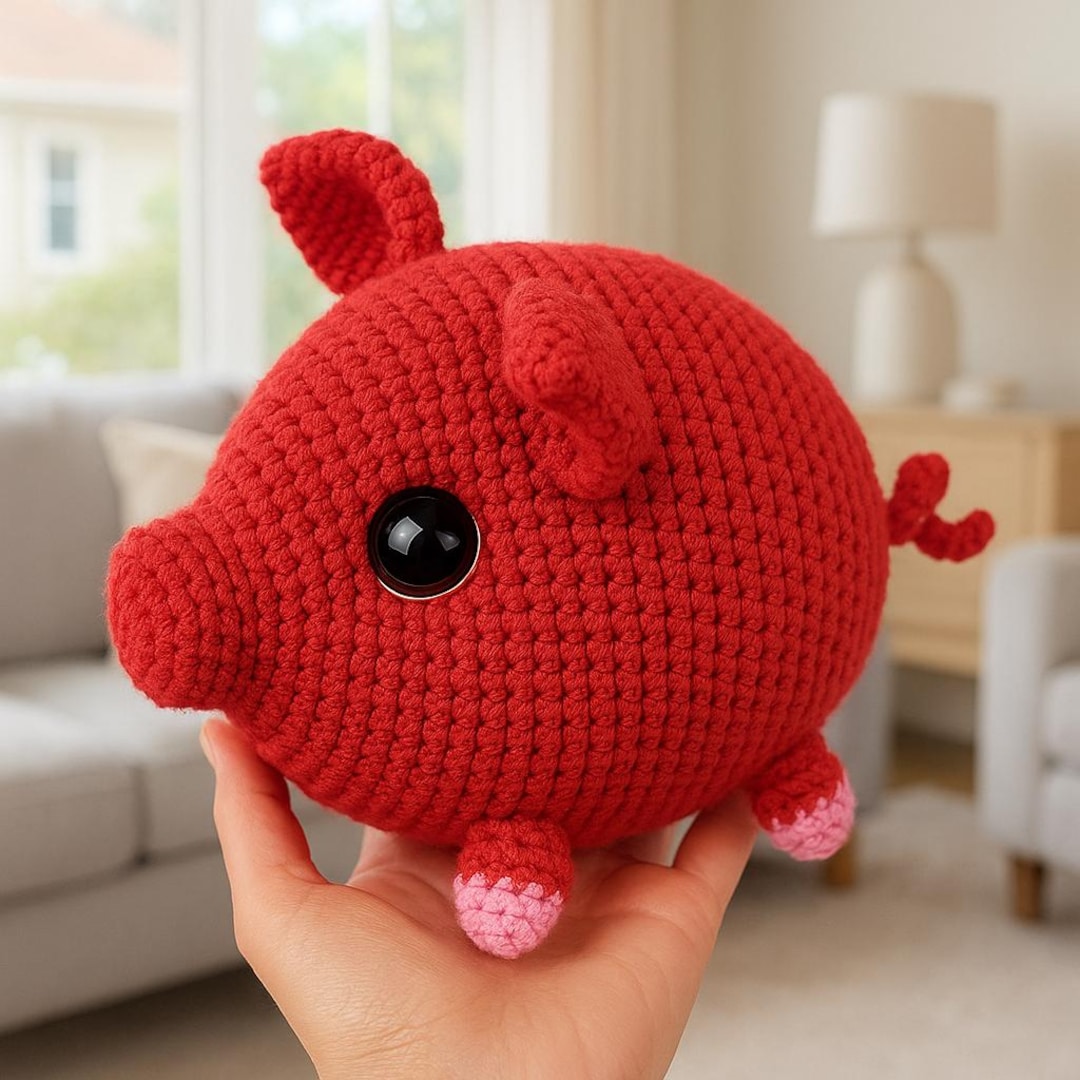 Piggy Crochet Pattern | Cute Pig Amigurumi PDF | Easy Plush Farm Animal ...