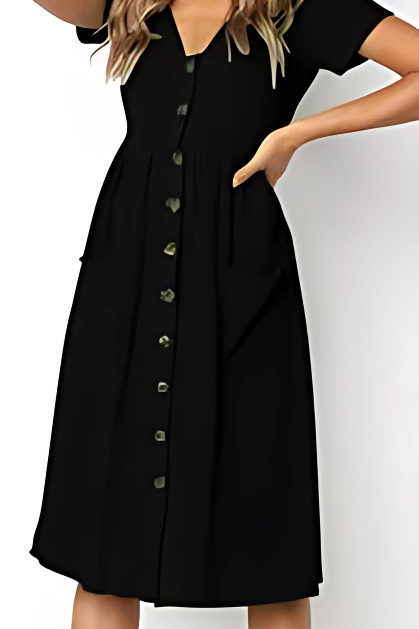 Simple Dress With Buttons Sewing Pattern PDF – DIY Women's Button Dress ...