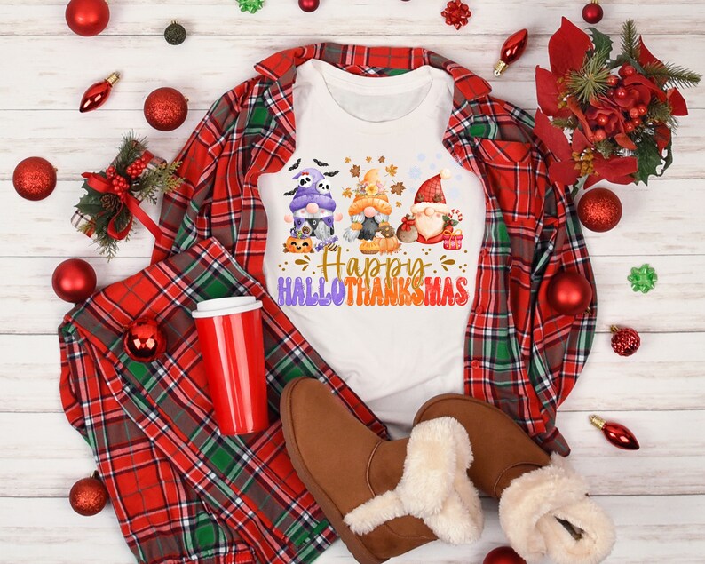 Happy Hallothanksmas PNG Cute Halloween Christmas - Etsy