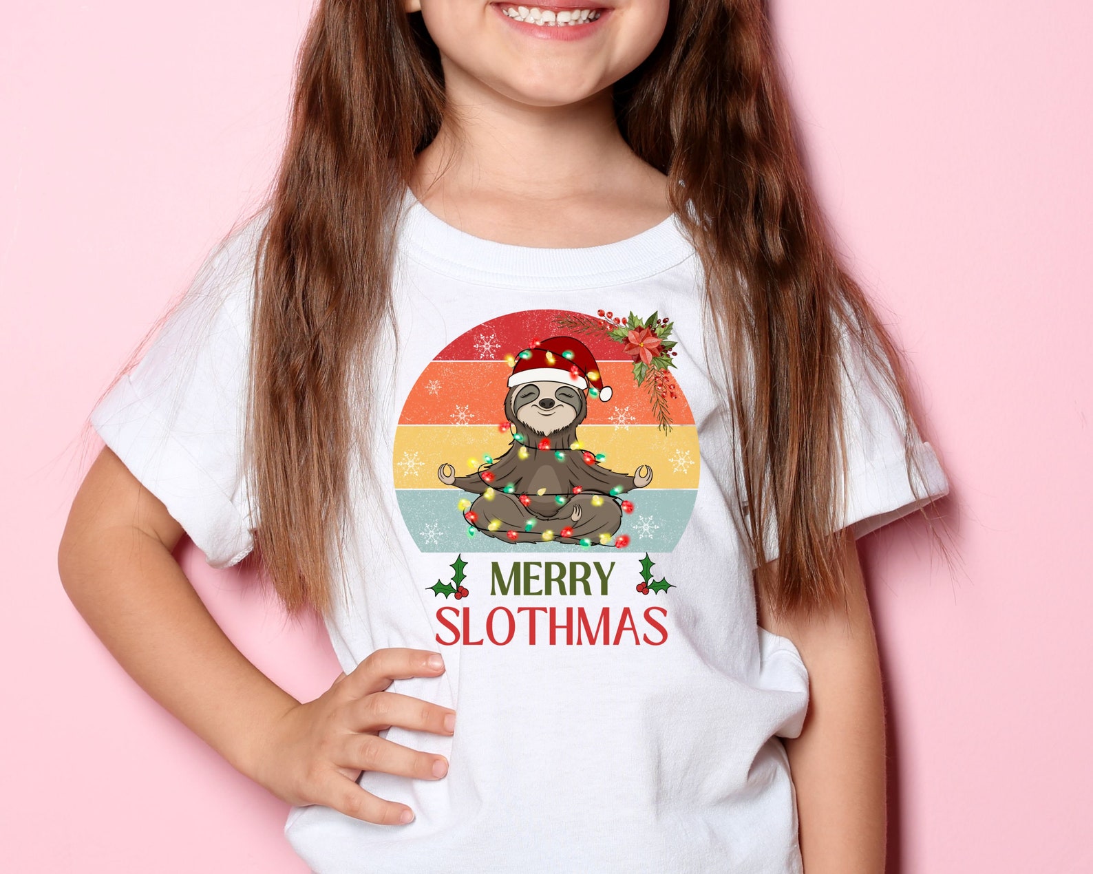 Merry Slothmas Retro PNG Digital Download Merry Sloth Light - Etsy