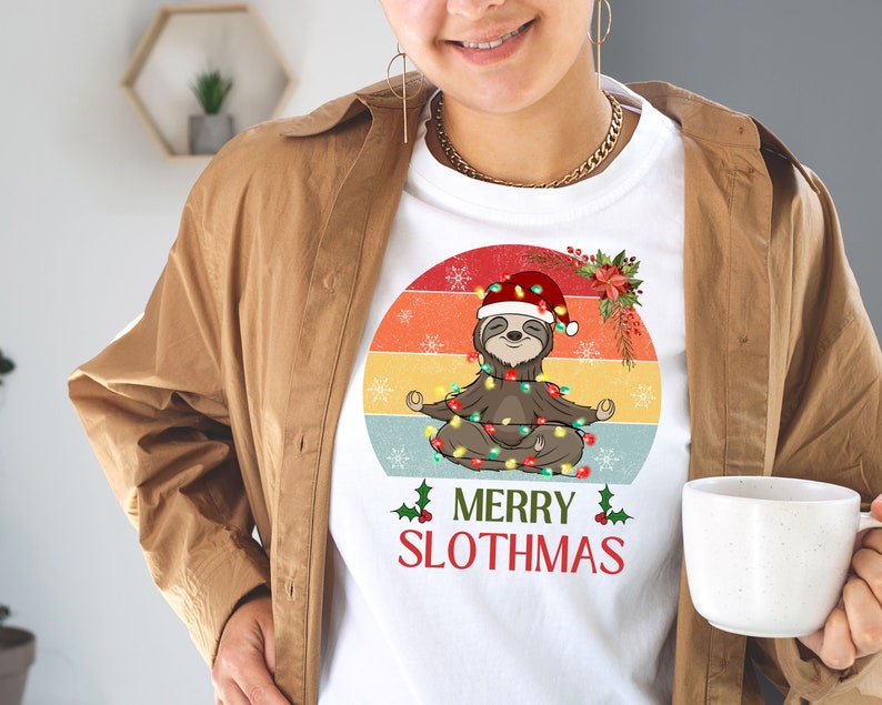 Merry Slothmas Retro PNG Digital Download Merry Sloth Light - Etsy