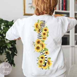 Spine Sunflower Png, Sunflowers Spine Sublimation Design, Skull ...