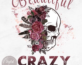 Beautiful Crazy Skull Png - Etsy