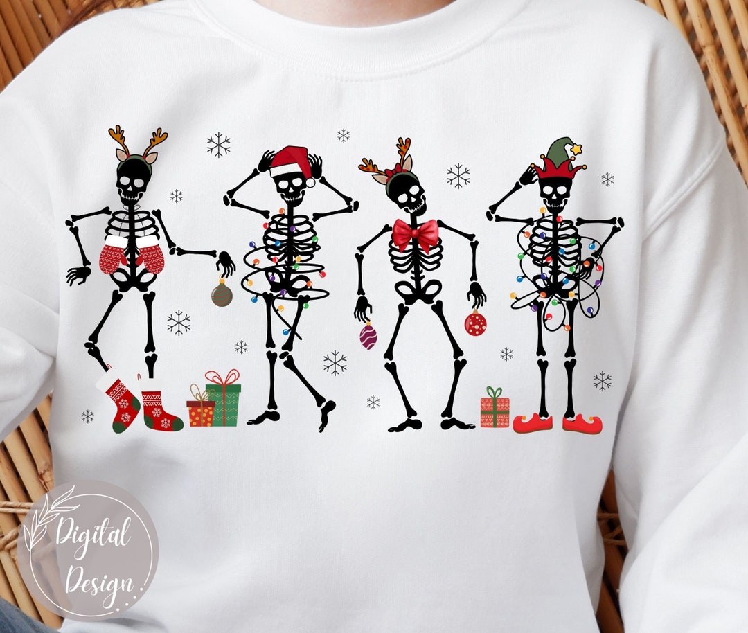 Dancing Skeleton Png, Christmas Skeleton Png, Christmas Skull Png ...