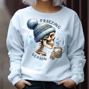 Freezing Season Png, Freezing Season Skull Sublimation Design, Winter ...
