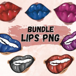 Bundle Lips Clipart Png, Illustation Lips Design Png, Hand Drawn Lips ...