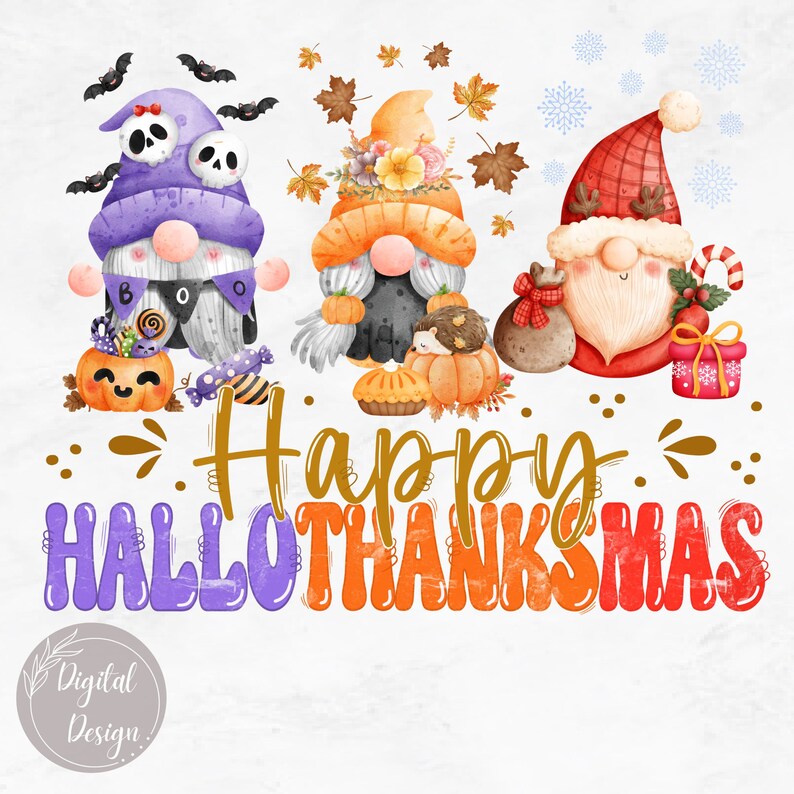 Happy Hallothanksmas PNG Cute Halloween Christmas - Etsy
