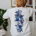 Spine Blue Flowers Png, Floral Spine Sublimation Design, Skull Flowers ...