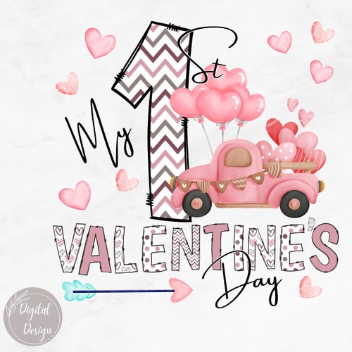 My First Valentine's Day Png Sublimation Design Download - Etsy