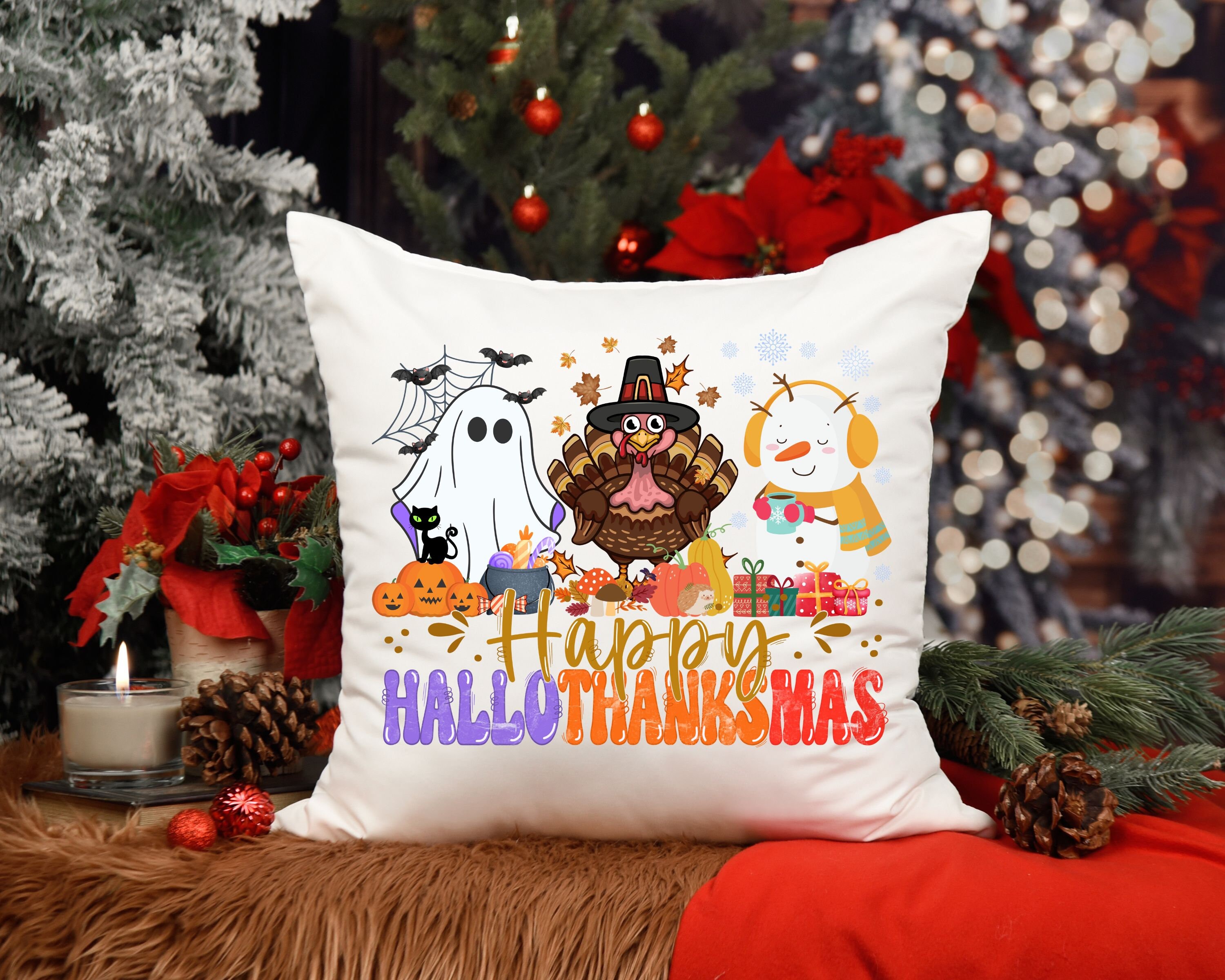 Happy Hallothanksmas PNG Cute Halloween Christmas - Etsy