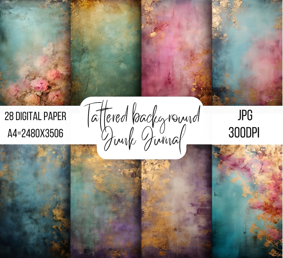 Background Junk Journal Paper, Background Digital Paper -28 High ...