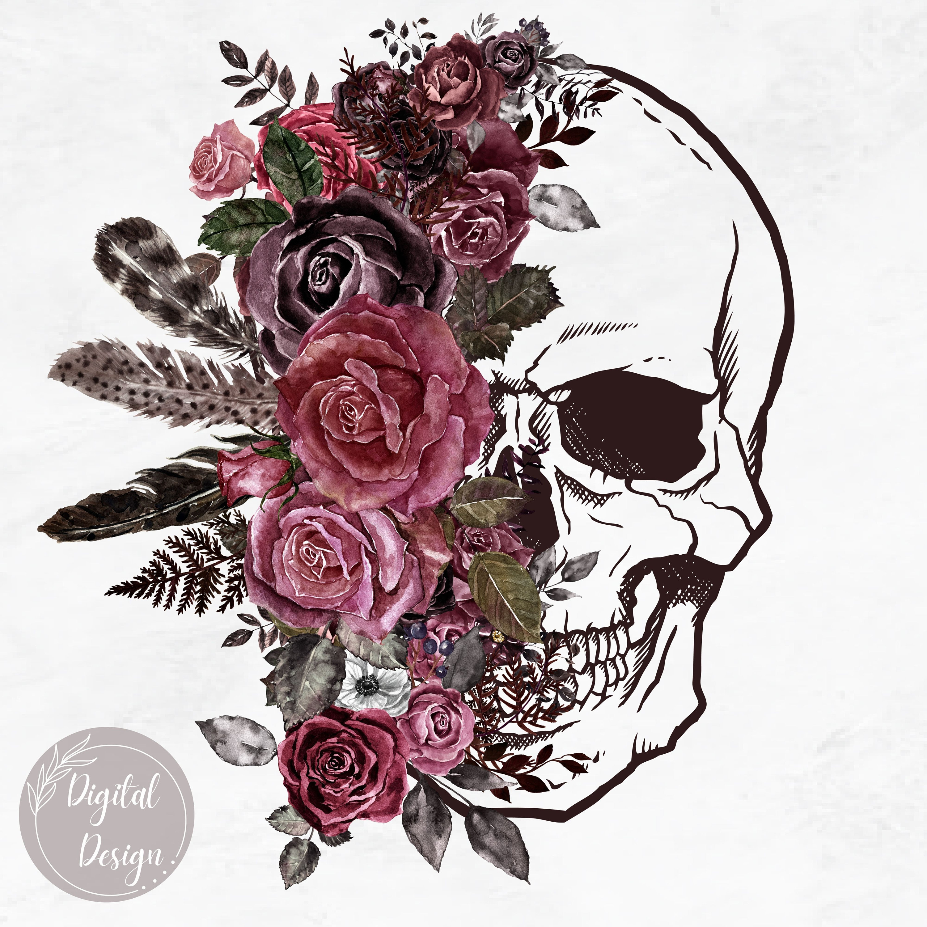 Flower Skull Design