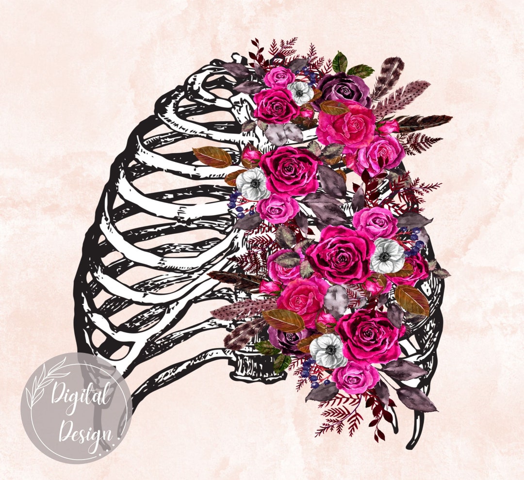 Chest Flowers Png, Floral Chest Sublimation Design, Skull Flowers Chest ...