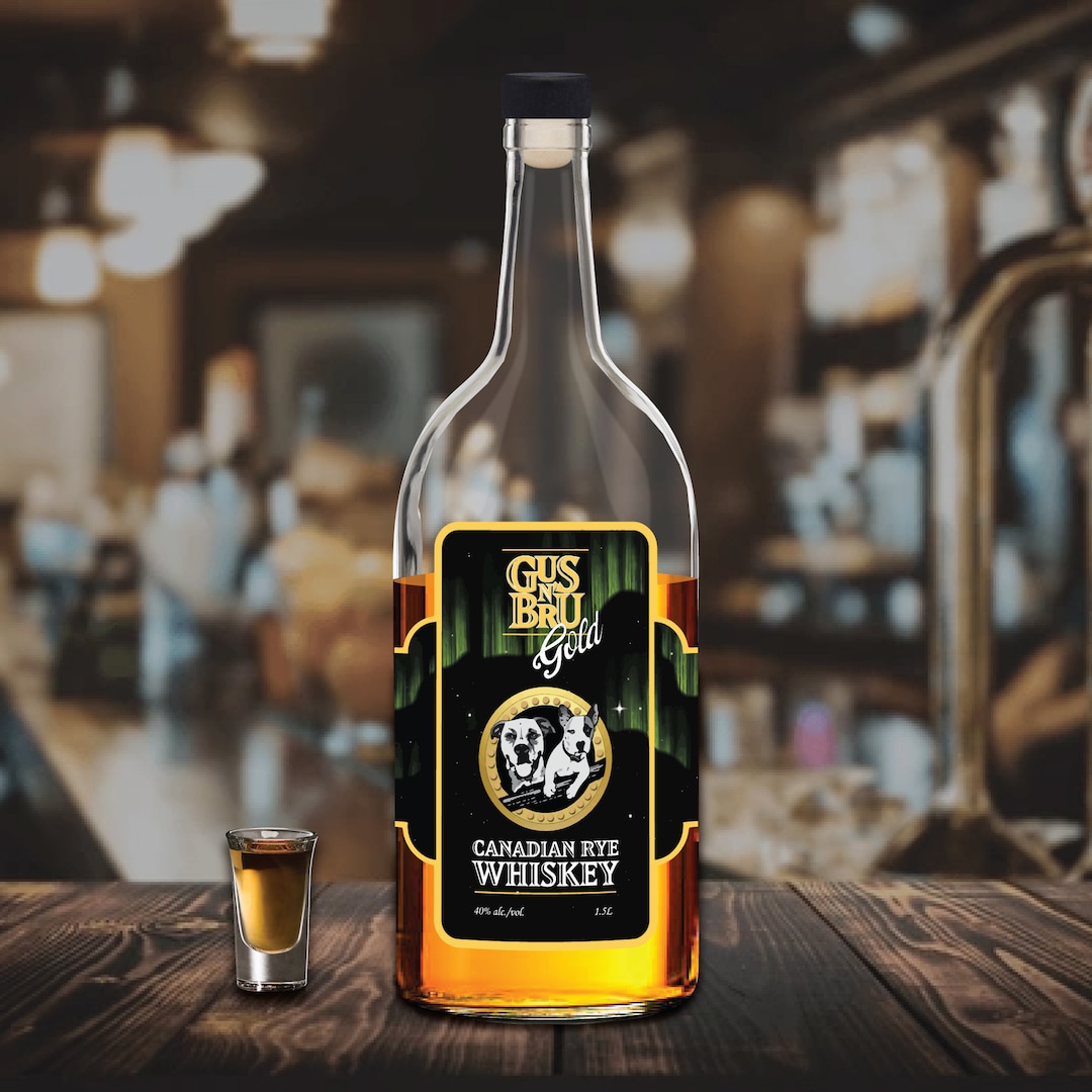 Gus N' Bru Gold Canadian Rye Whiskey 1.5L Glass Bottle Letterkenny ...