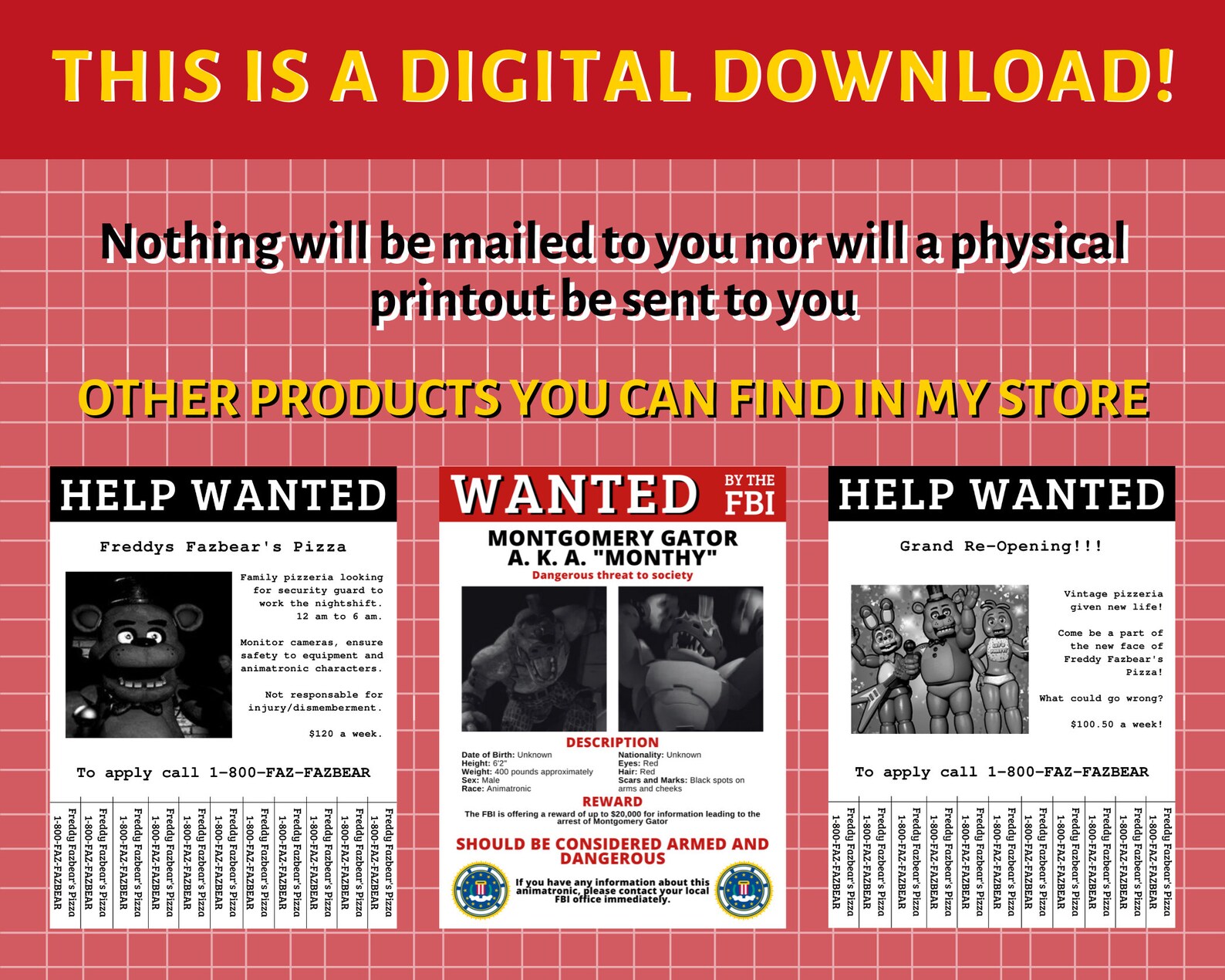 Fnaf Fbi Wanted Poster Sundrop Security Breach Security Breech Fnaf