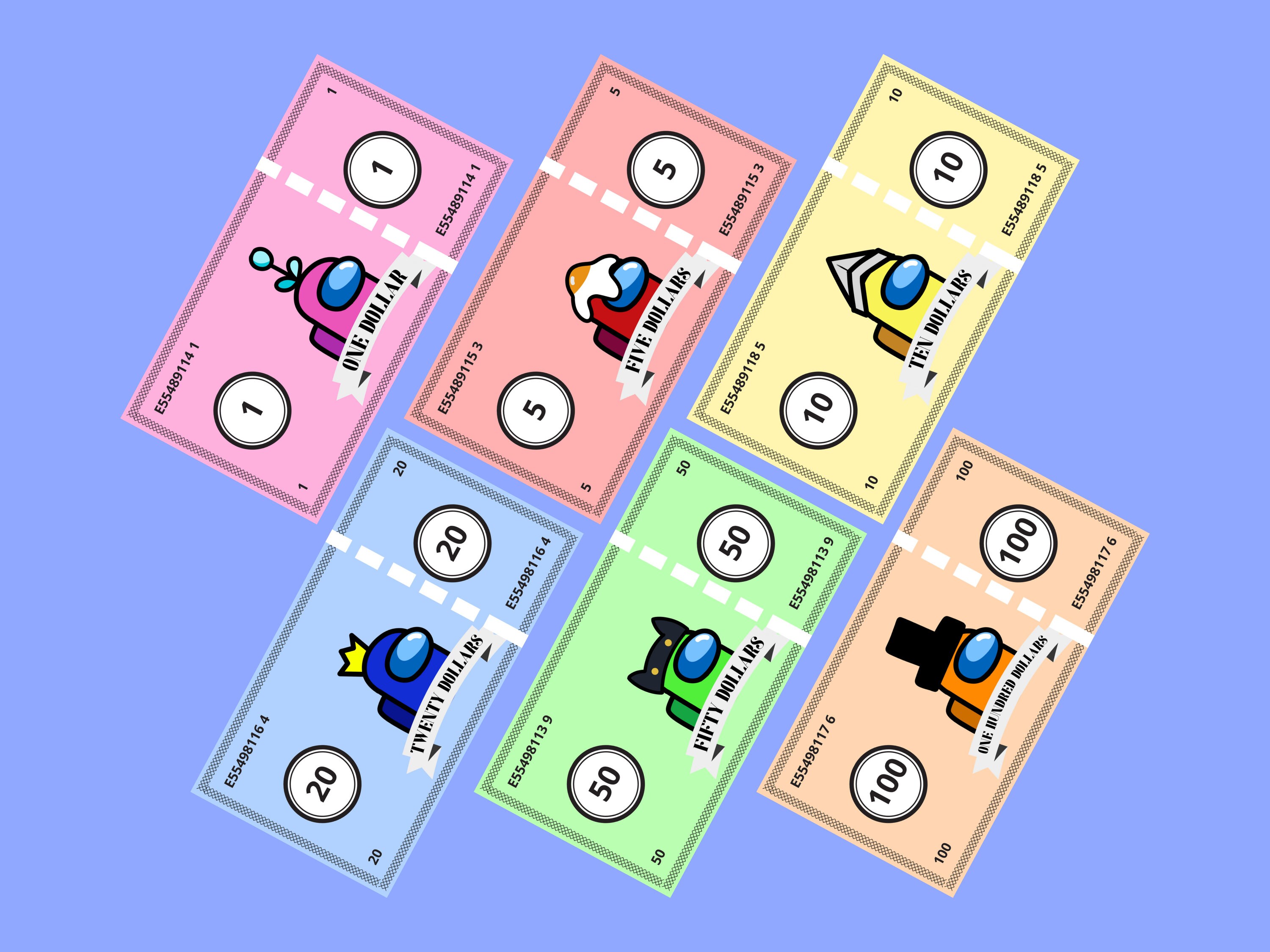 Play Money Kit Among Us for Kids Play Money Kit Among Us | Etsy