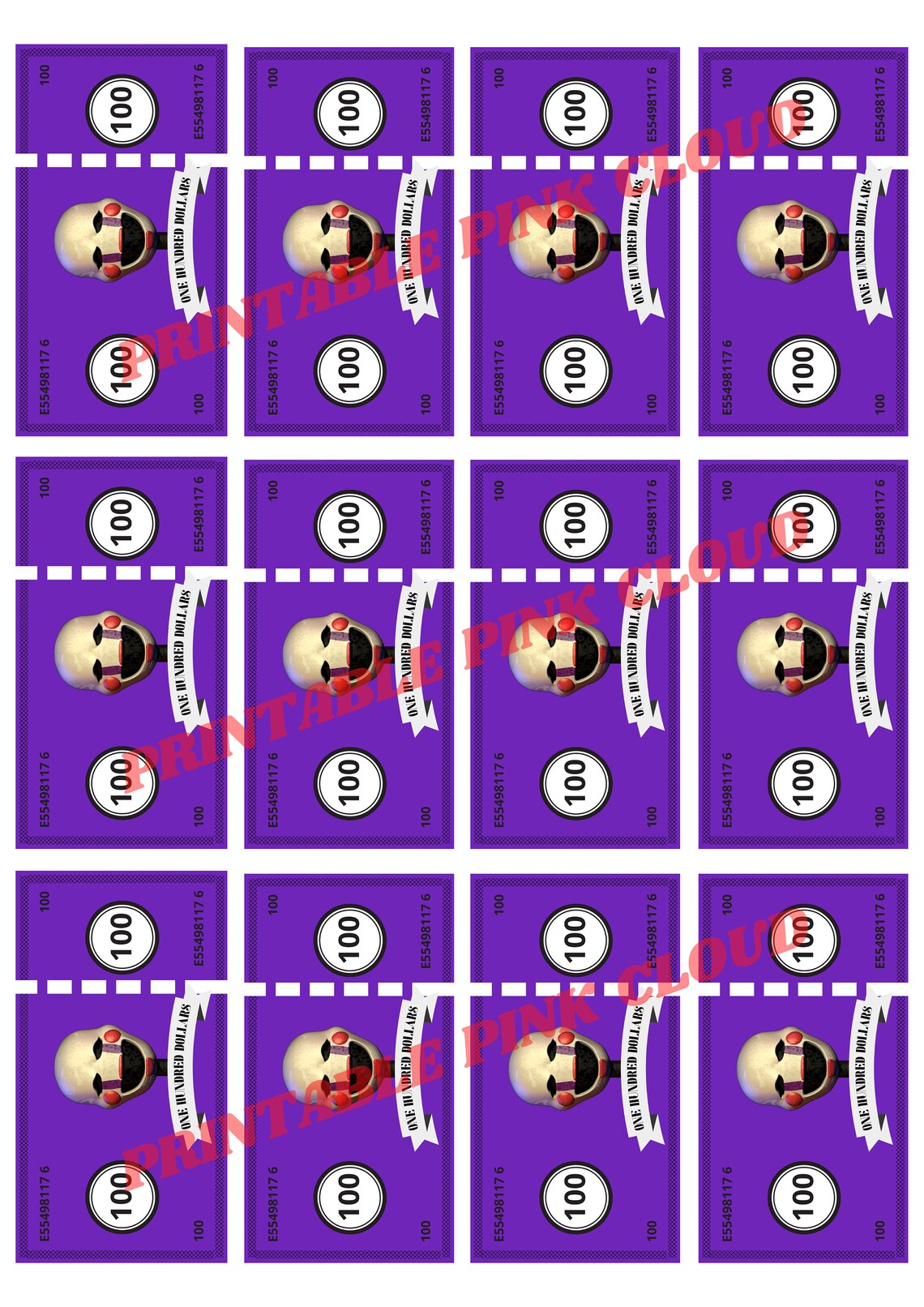 Fnaf Play Money, Play Money, Fnaf Birthday, Fnaf Party, Fnaf Party ...