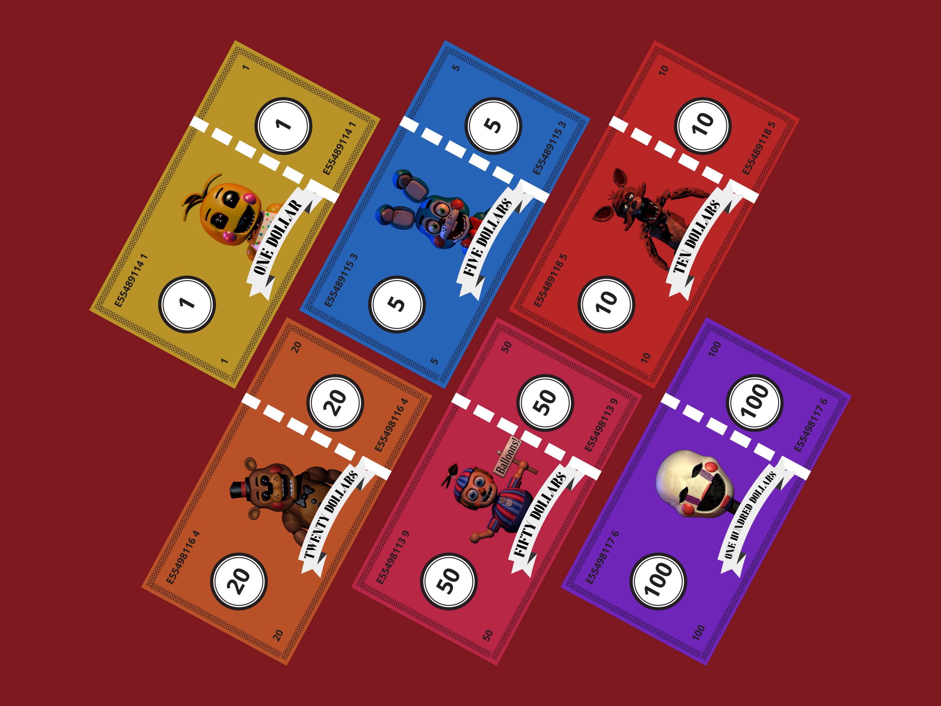 Fnaf Play Money Play Money Fnaf Birthday Fnaf Party Fnaf - Etsy Australia