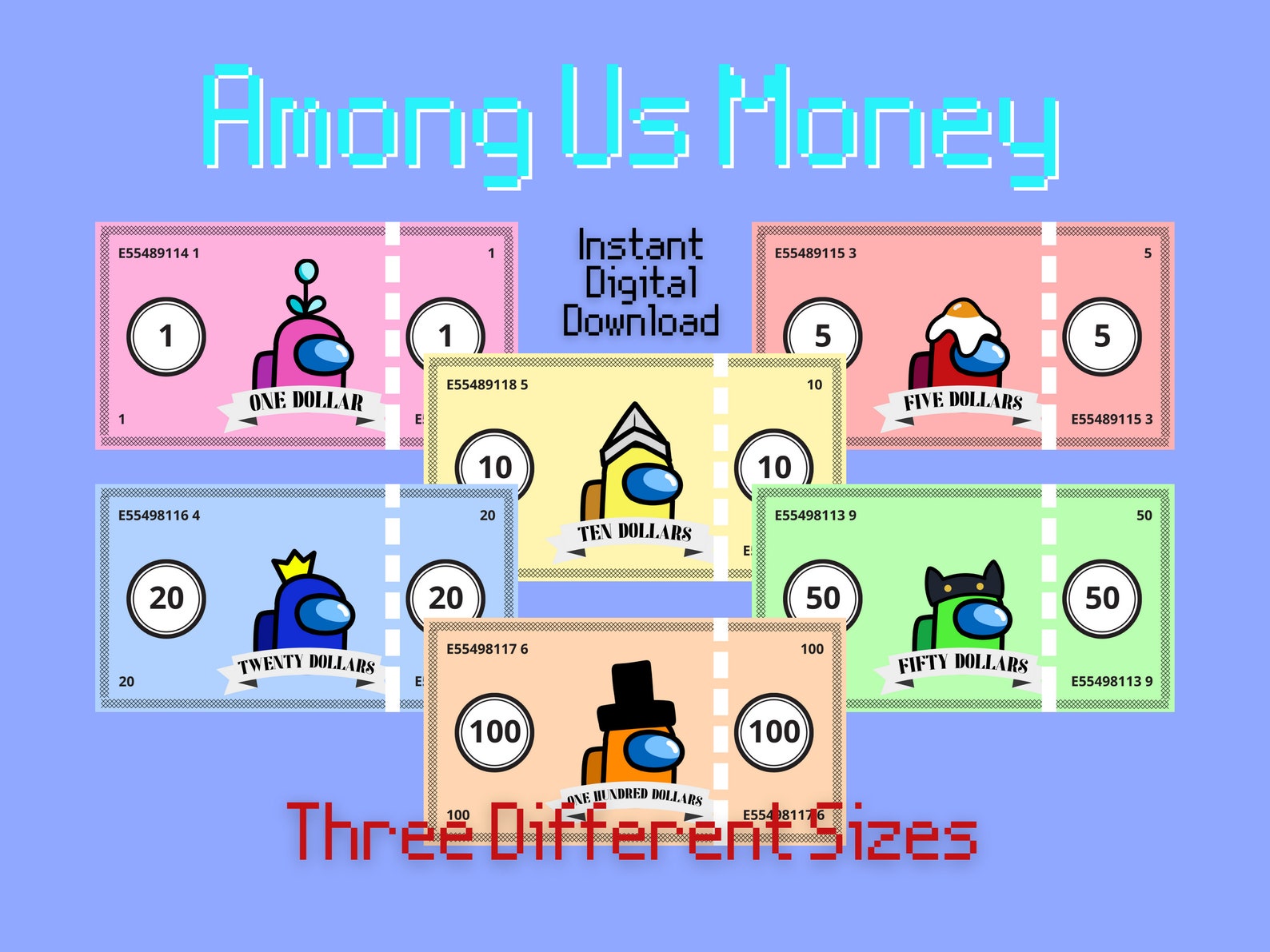 Play Money Kit Among Us for Kids Play Money Kit Among Us | Etsy