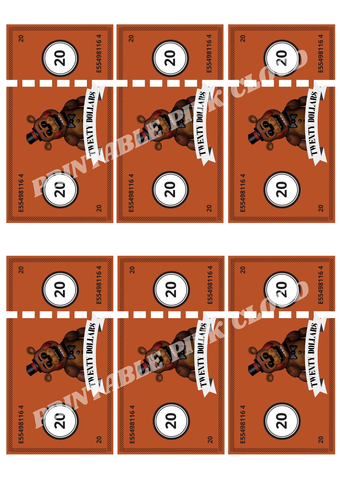 Fnaf Play Money, Play Money, Fnaf Birthday, Fnaf Party, Fnaf Party ...