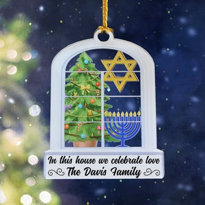 Personalized Christmas Hanukkah Acrylic Ornament, Custom Gift for ...