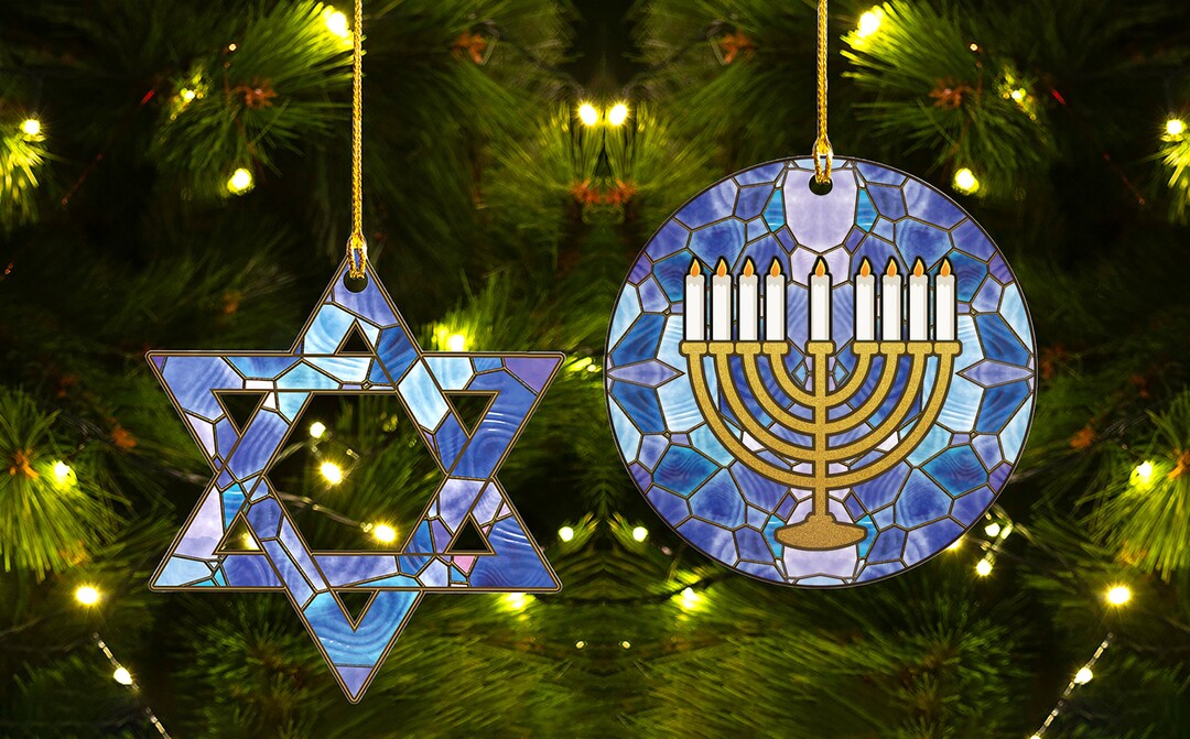Hanukkah Ornaments Set of 2 Hanukkah Gift Happy Hanukkah - Etsy