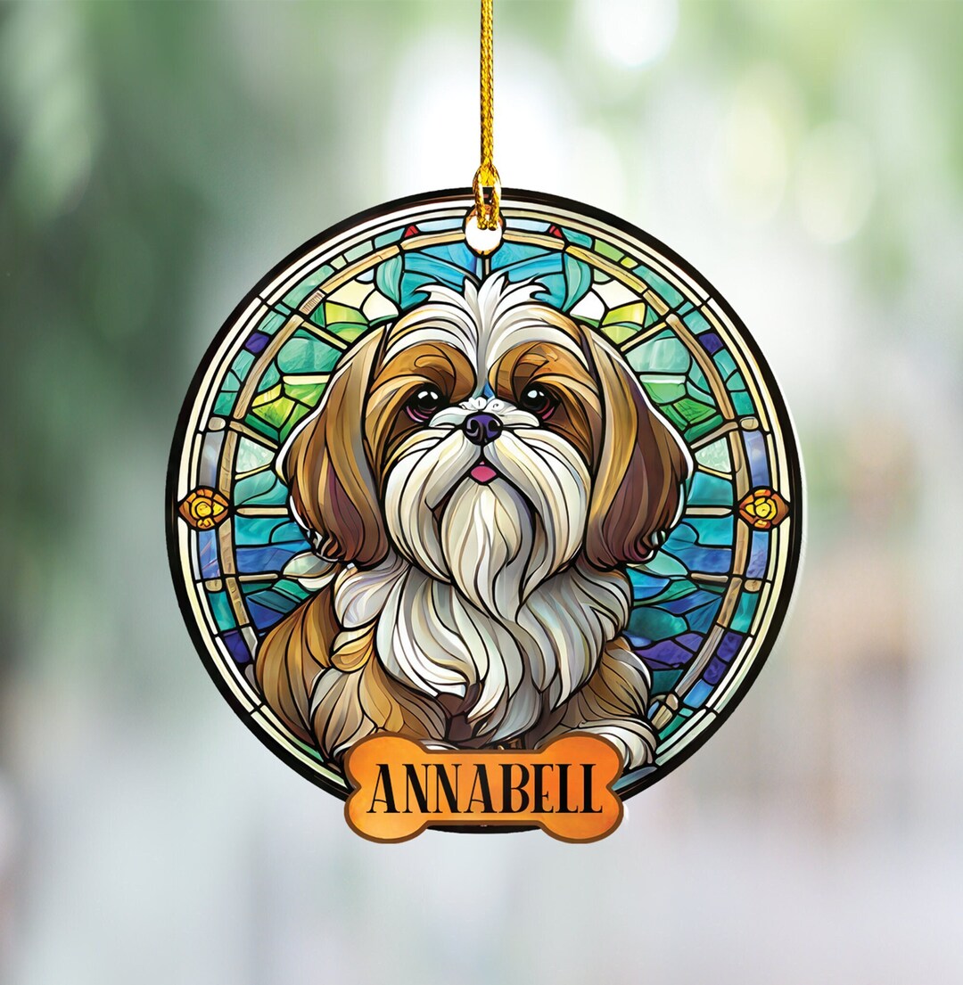 Personalized Shih Tzu Ornament, Custom Shih Tzu Christmas Ornament ...