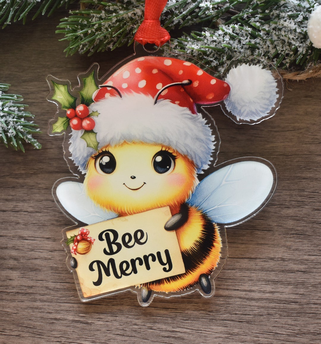 Adorable Bee Personalized Ornament, Acrylic Bee Theme Gift Christmas ...