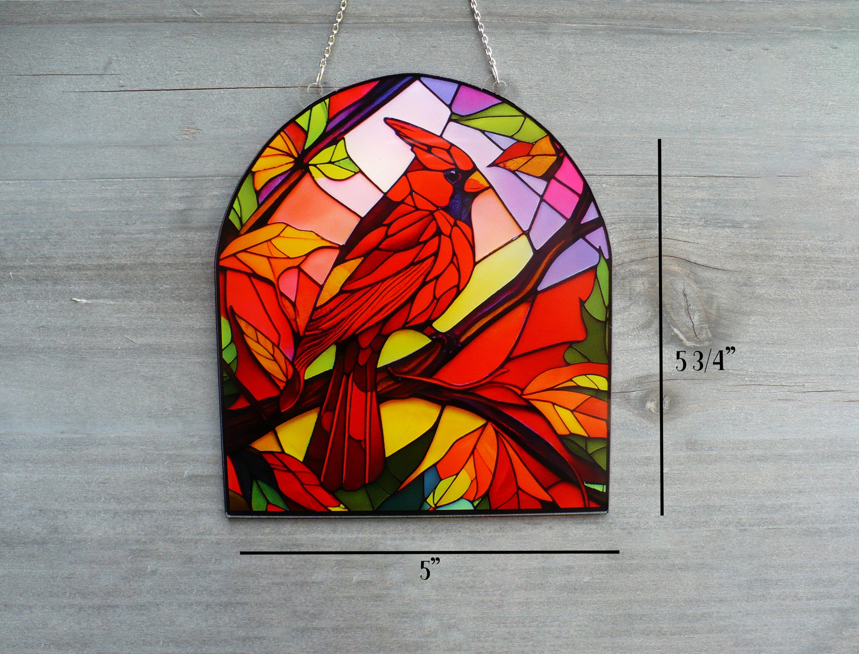 Red Cardinal Window Ornament Home Decor Acrylic Window - Etsy