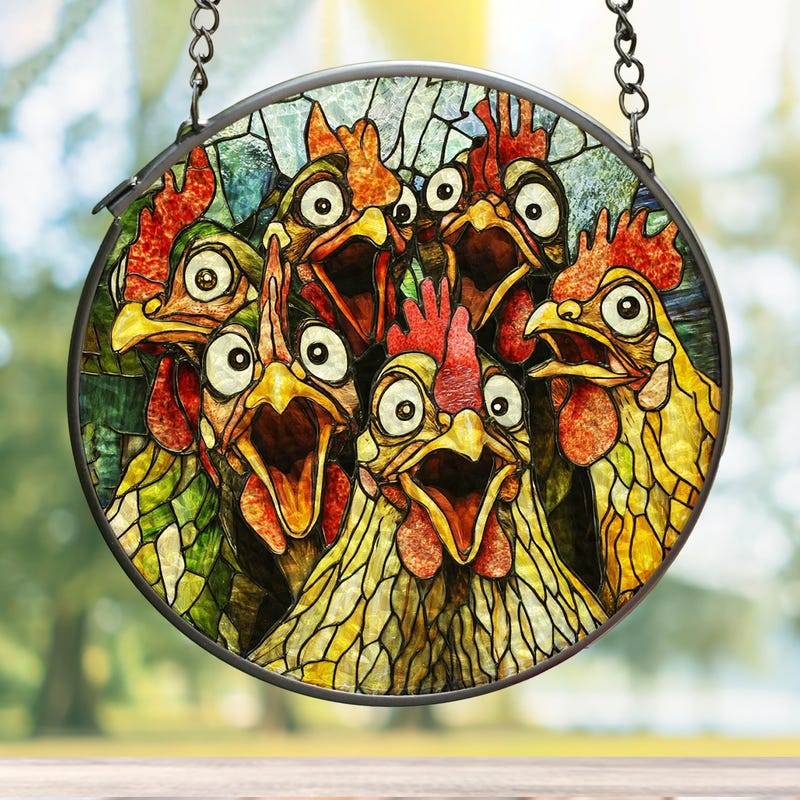 Stained Glass Chickens - Etsy