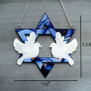 Star of David Window Ornament, Jewish Star Home Decor Acrylic Hanging ...
