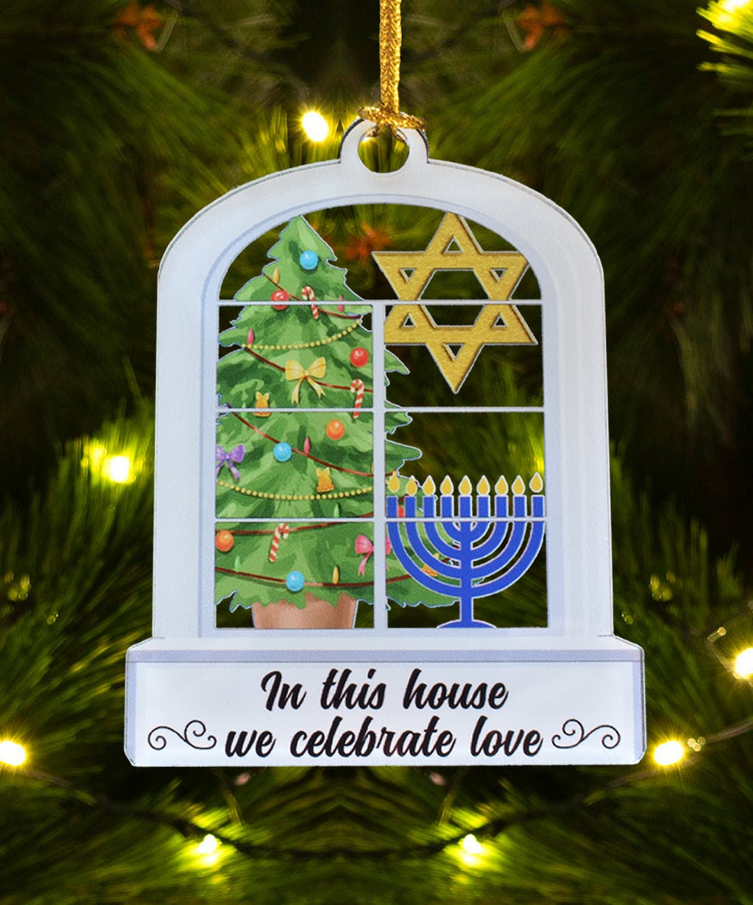 Christmas Hanukkah Acrylic Ornament and Gift for Blended Families ...