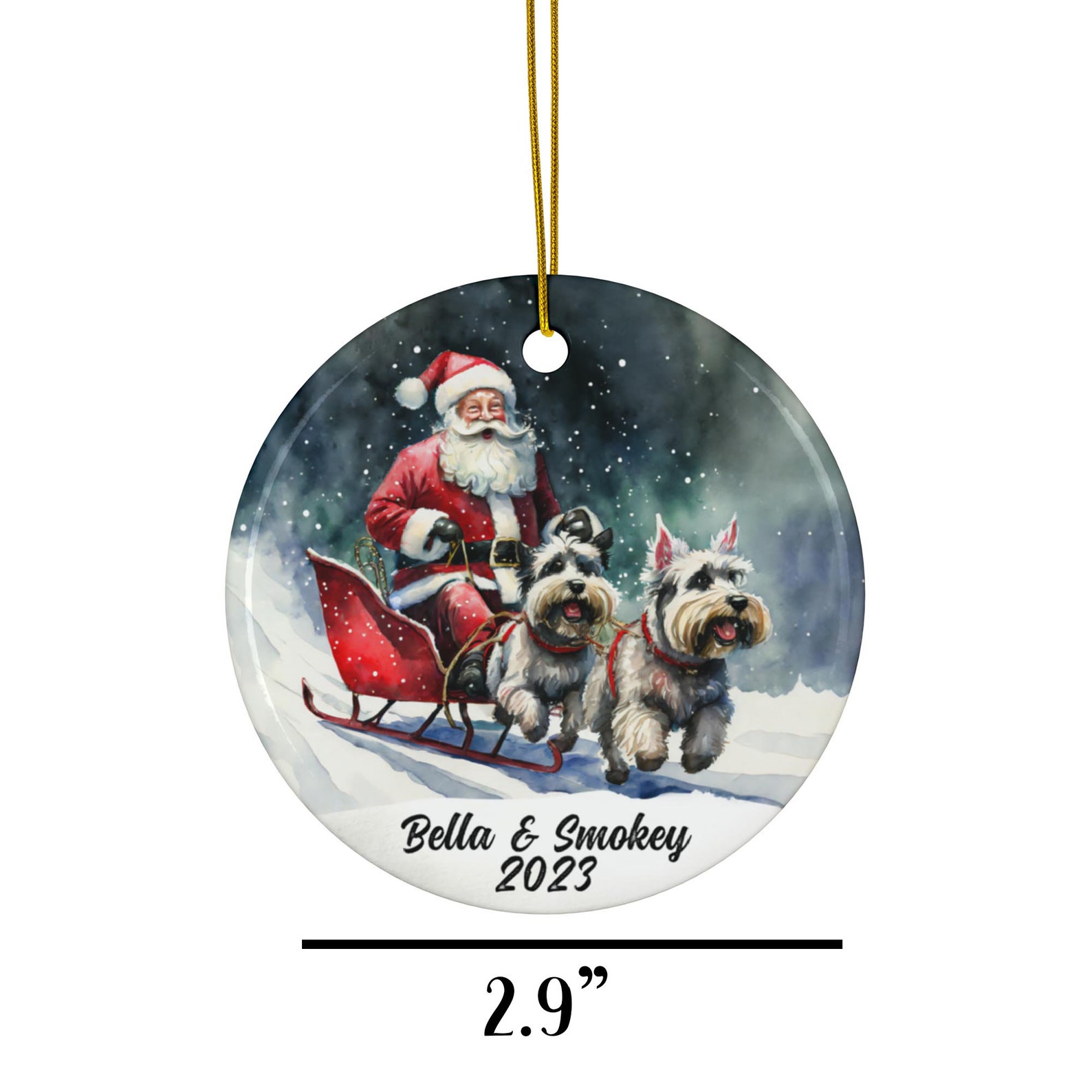 Personalized Schnauzer Christmas Ornament, Schnauzer Dog Owner Gift ...