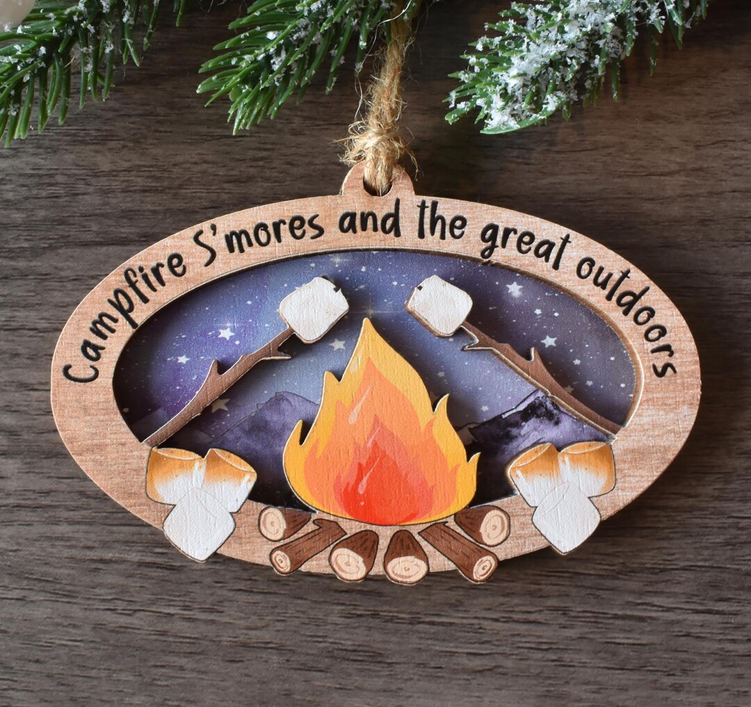 Campfire S'mores Ornament, Camper Ornament, Great Outdoors Camping ...