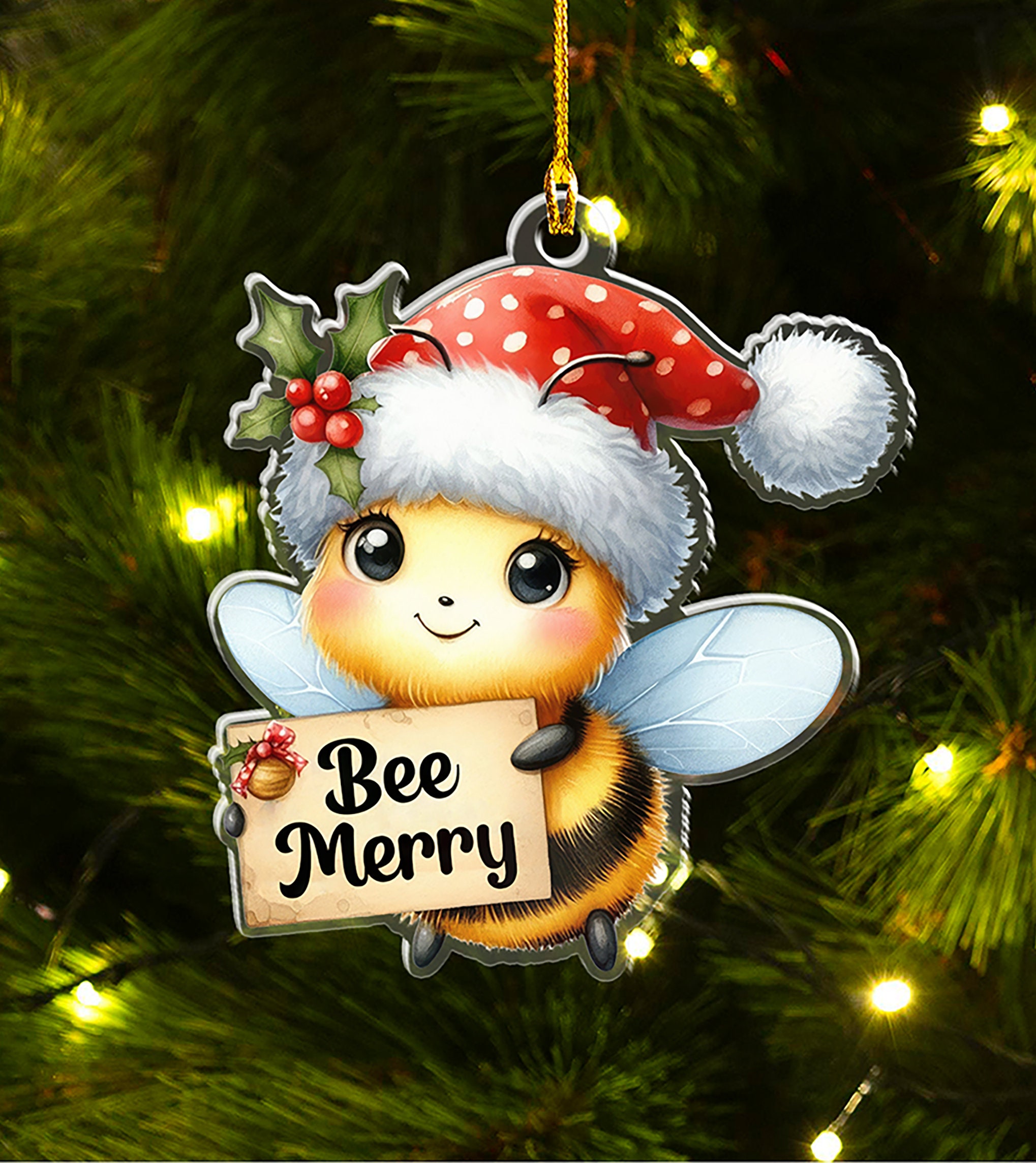 Adorable Bee Personalized Ornament, Acrylic Bee Theme Gift Christmas ...