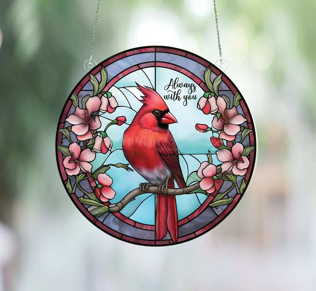 Cardinal Window Ornament, Red Cardinal Memorial Gift, Acrylic Red ...