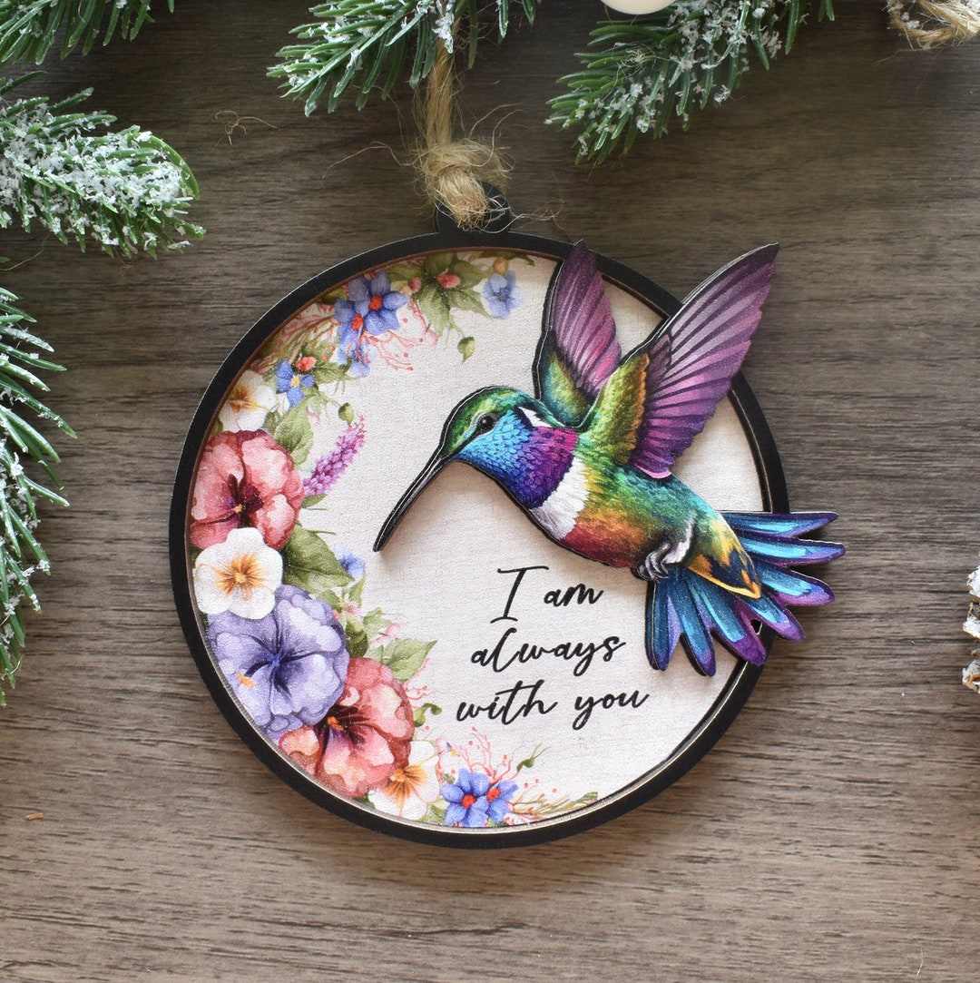 Hummingbird Memorial Ornament, 2 Layer Wood Christmas Ornament ...