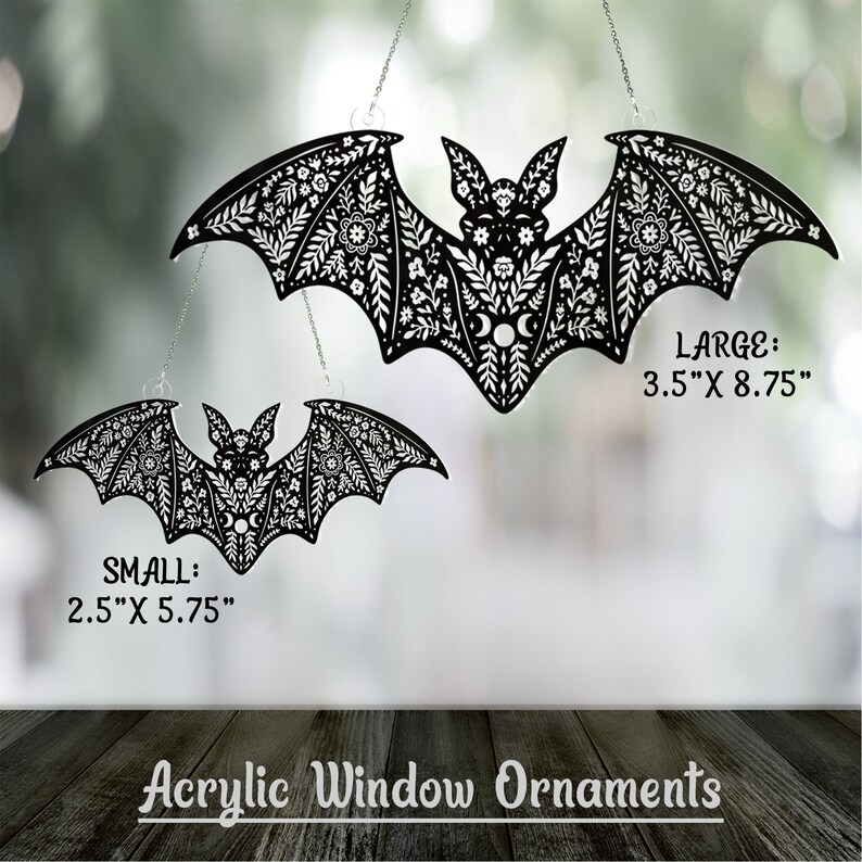 Halloween Bat Window Ornament Bat Decor Bat Gifts Acrylic - Etsy
