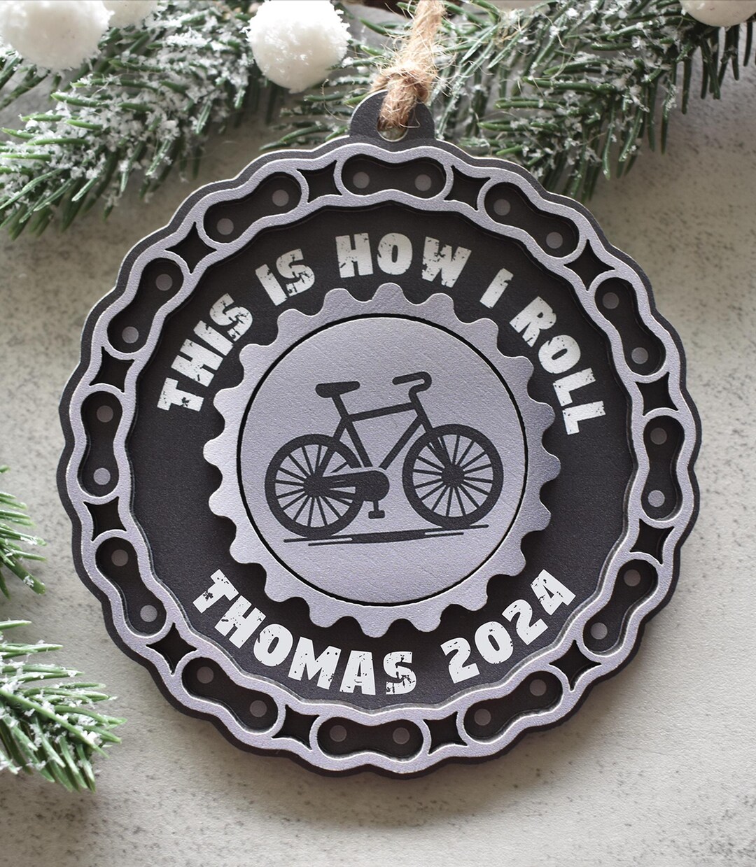 Custom Bike Ornament, Personalized 3D Wood Bicycle Christmas Ornament ...