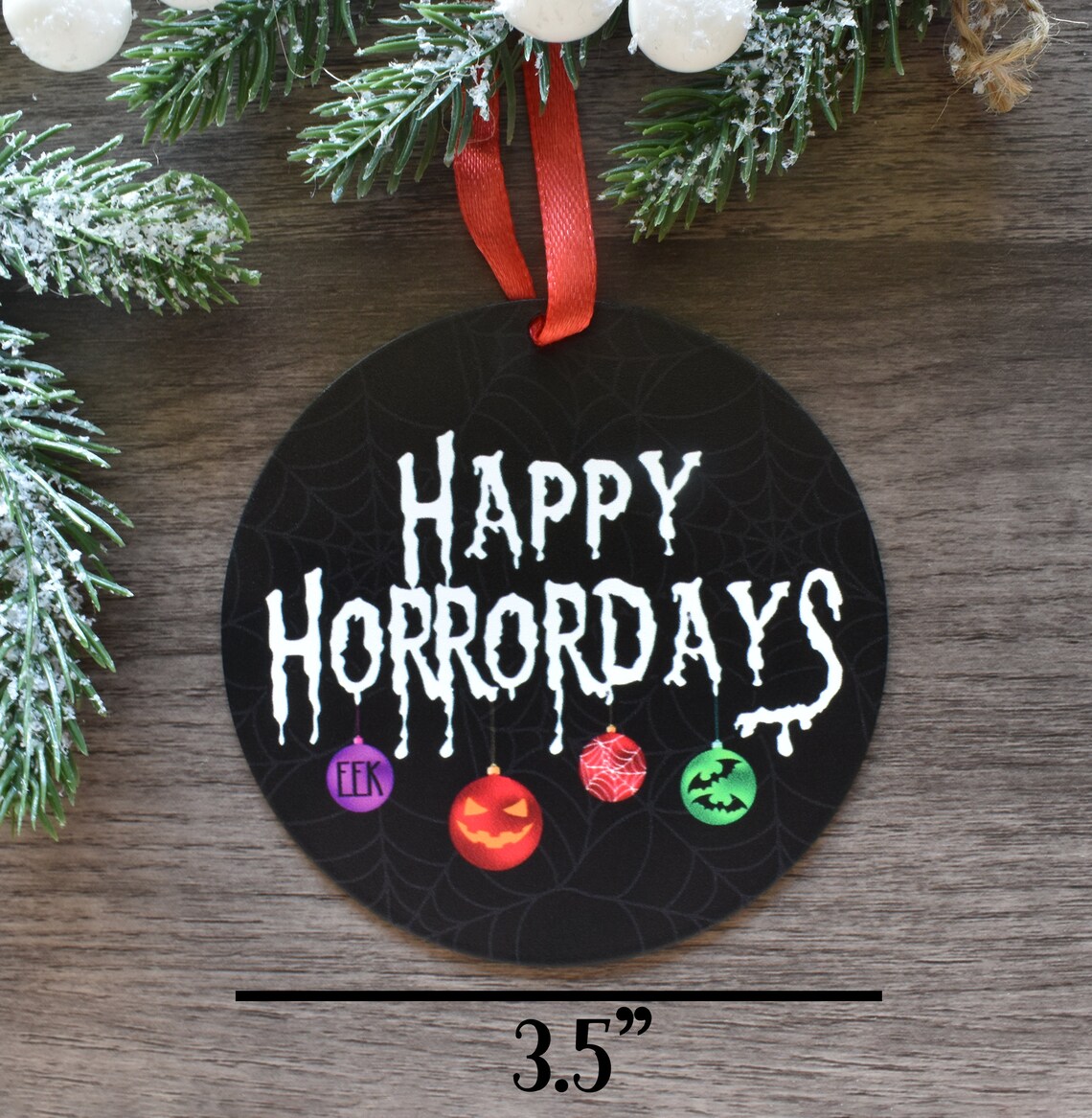 Spooky Creepmas Christmas Ornaments Set of 3, Scary Gothic Christmas ...