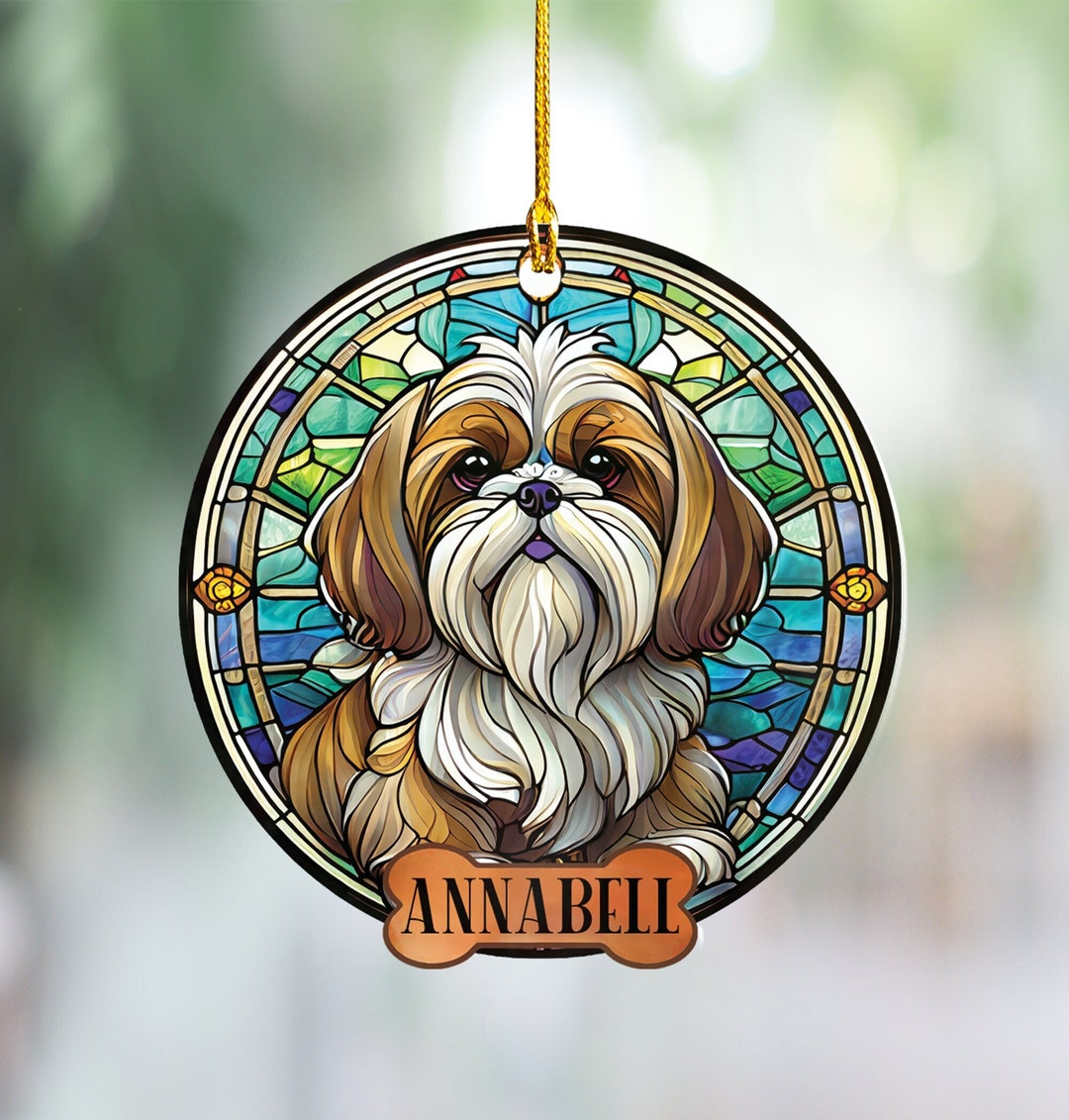 Personalized Shih Tzu Ornament, Custom Shih Tzu Christmas Ornament ...