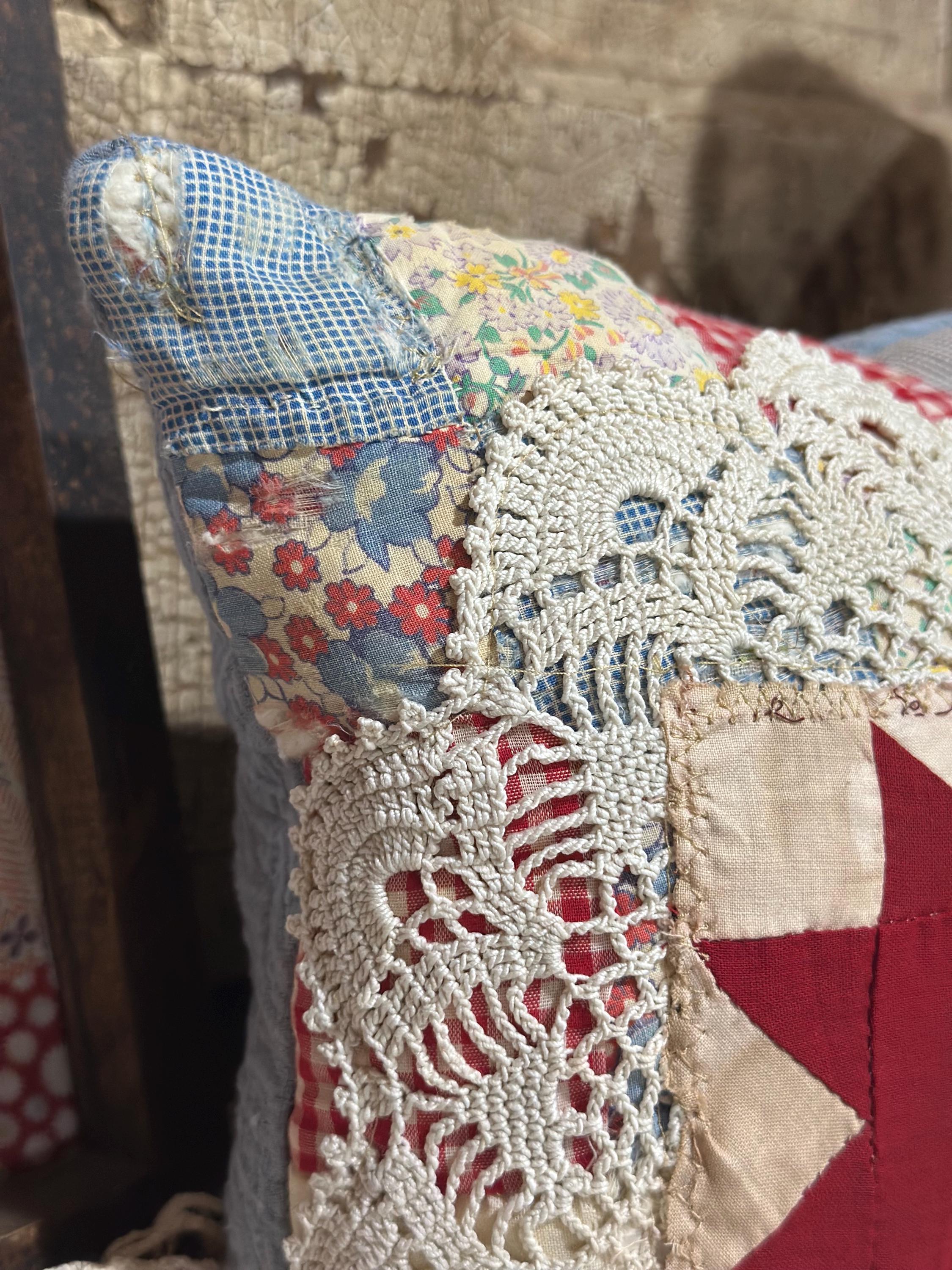 Handmade Cottagecore Throw Pillow: Upcycled Vintage Americana Quilt - Etsy