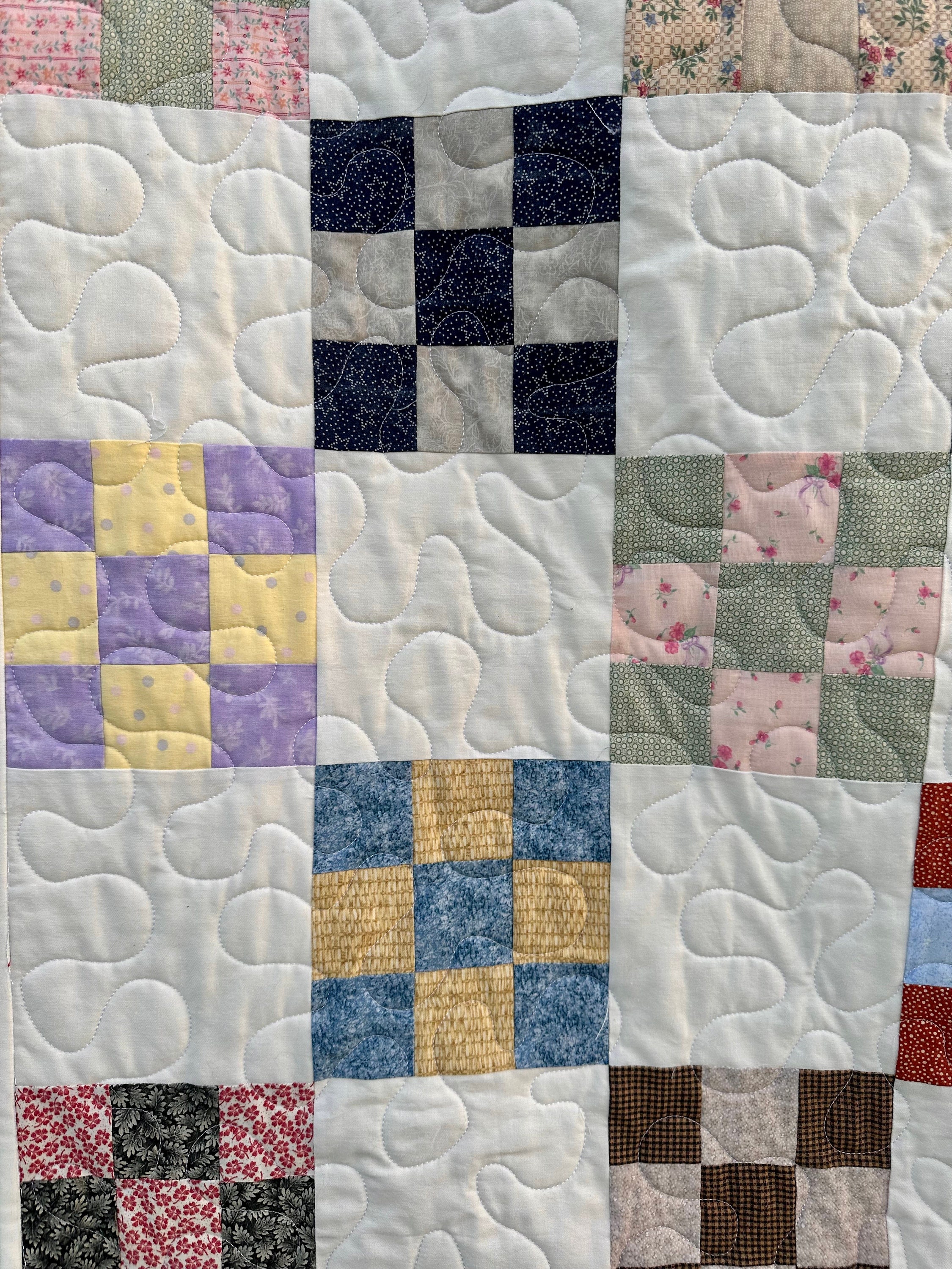 Handmade Nine-patch Scrap Quilt - Etsy