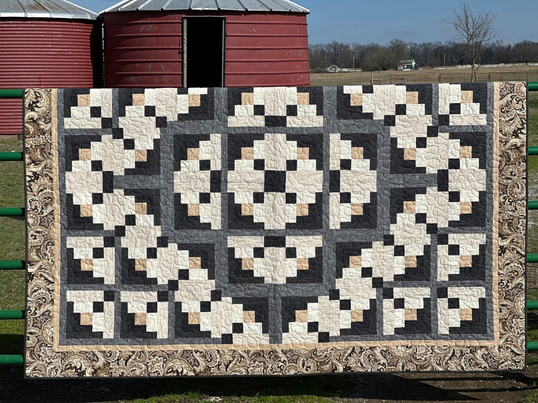 Black and Tan Handmade Quilt - Etsy