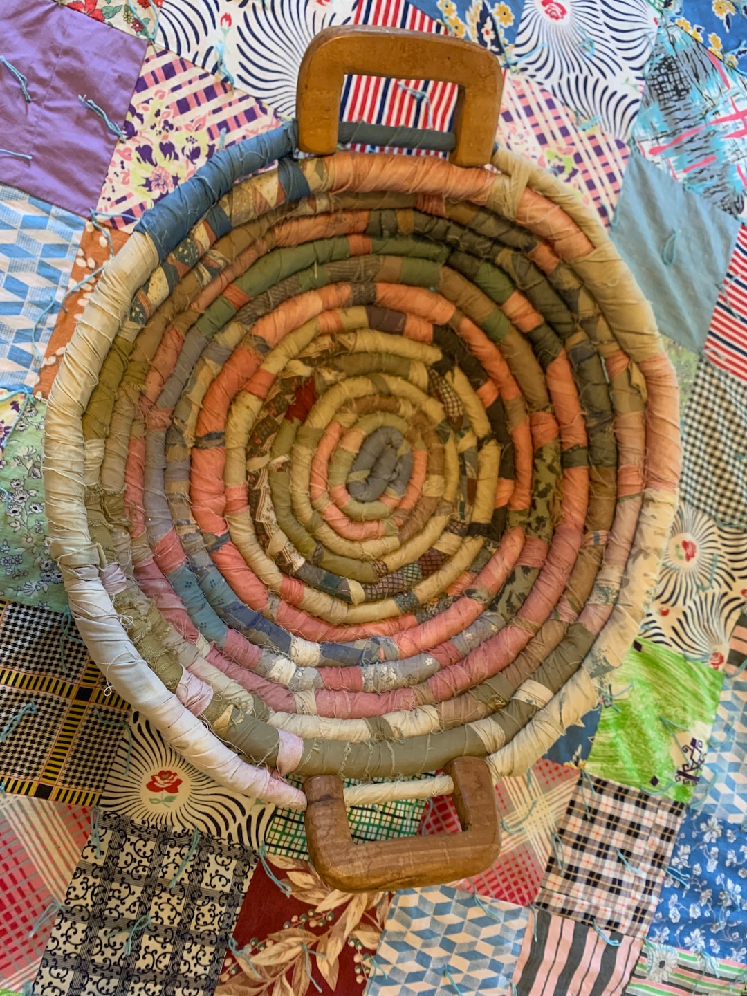 Handmade Rag Rug Tied Primitive Bowl, Sturdy, Farmhouse, Country Decor ...