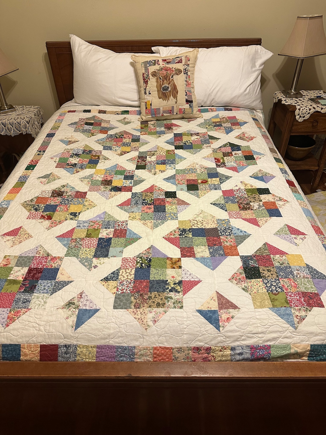 Handmade Farmhouse Quilt: Cottage Decor, Farmhouse Decor, Cottagecore ...
