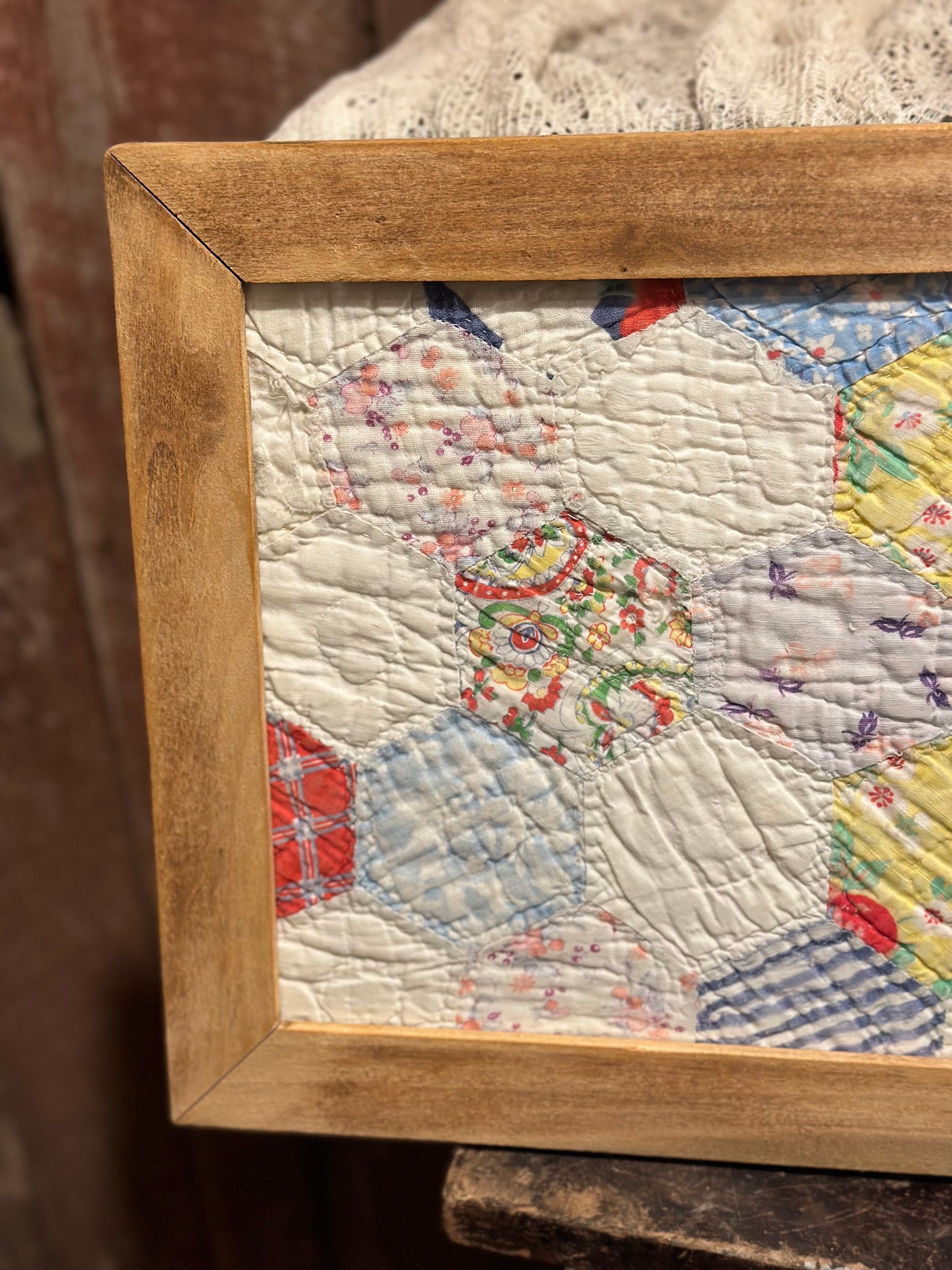 Vintage Country Quilt in Upcycled Wood Frame - Etsy