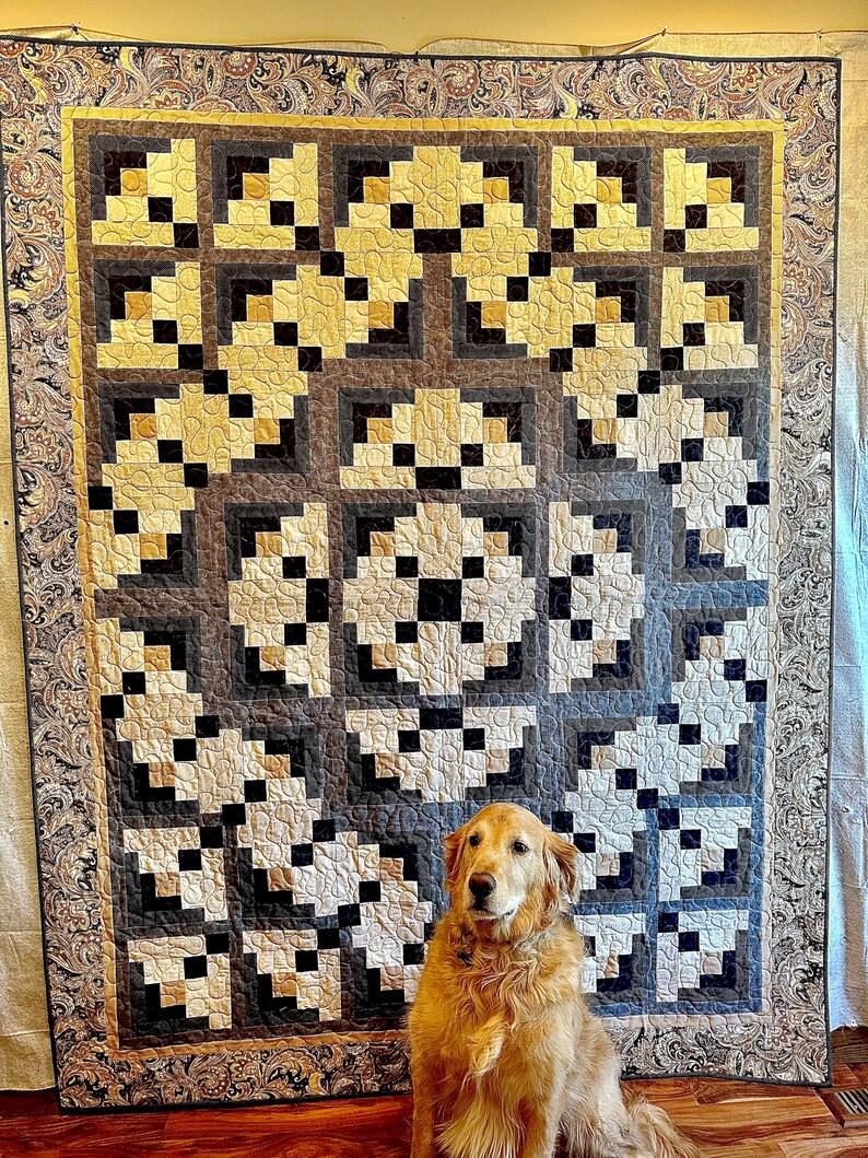 Black and Tan Handmade Quilt - Etsy