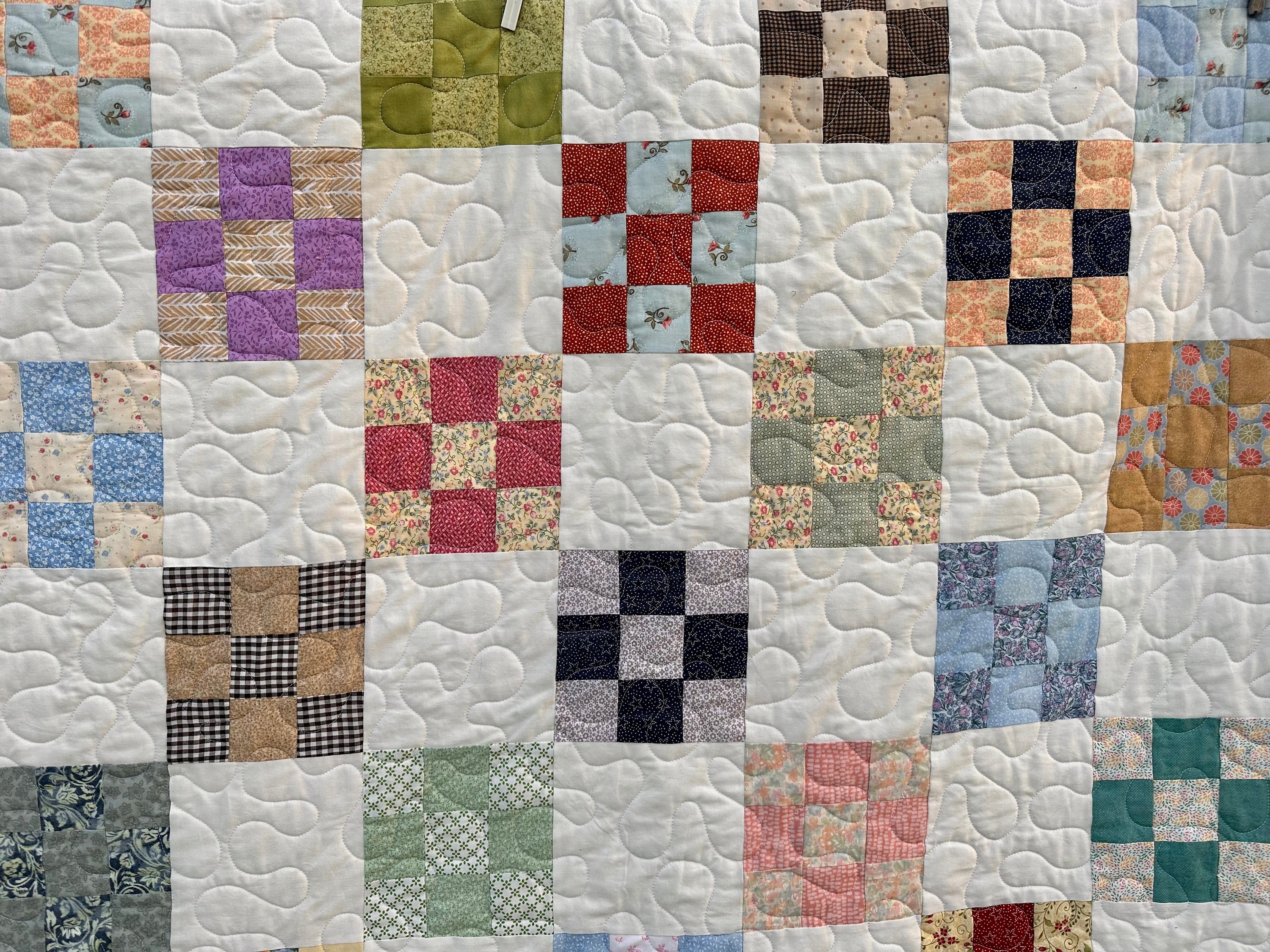 Handmade Nine-patch Scrap Quilt - Etsy